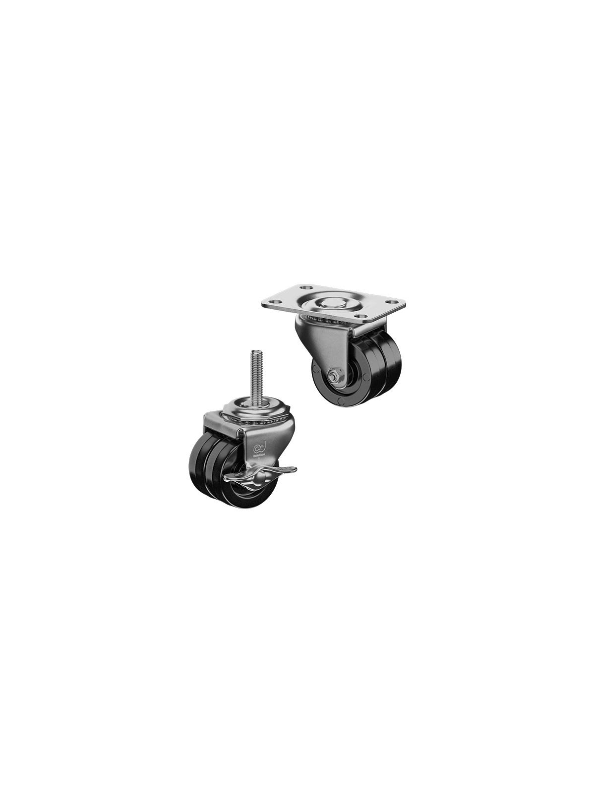 Casterdepot Low Profile Casters - Polyolefin Wheel - Capacities Up To ...